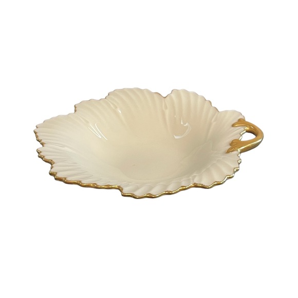Accents | Lenox Leaf Shaped Ivory Trinket Candy Dish Woodleaf ...